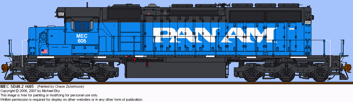 MEC SD40-2 #605 (Pan Am Blue-Gray)